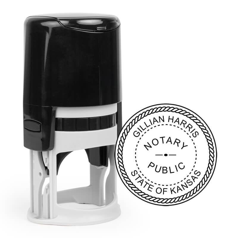Round Kansas Notary Public Stamp | All State Notary