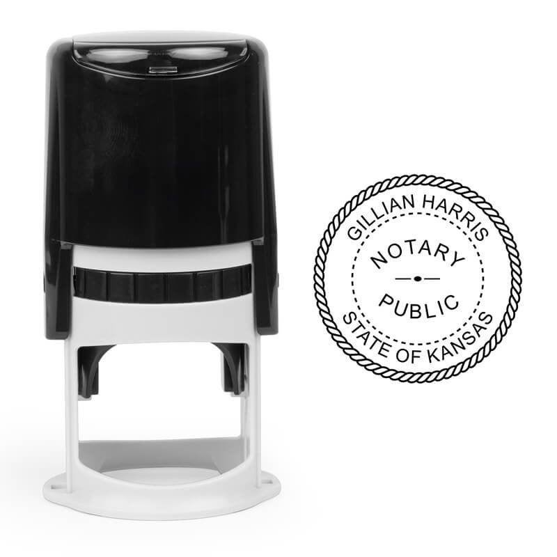 Round Kansas Notary Public Stamp | All State Notary