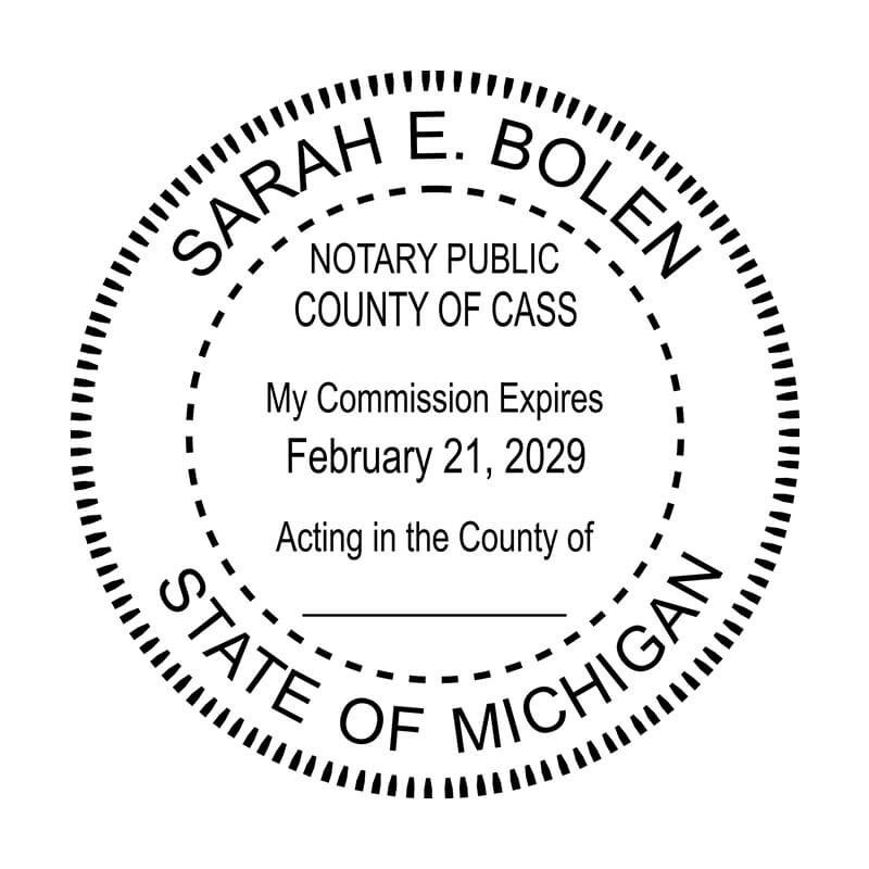 Round Michigan Notary Stamp | All State Notary