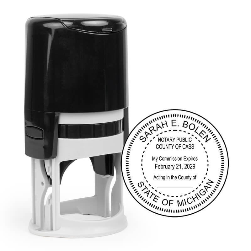 Round Michigan Notary Stamp | All State Notary
