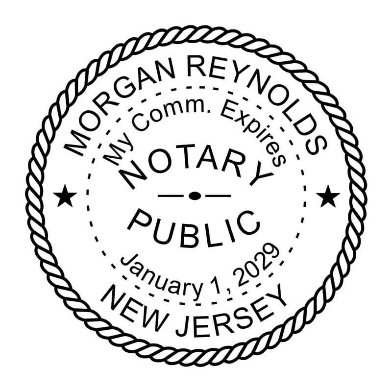 Round New Jersey Notary Stamp | All State Notary