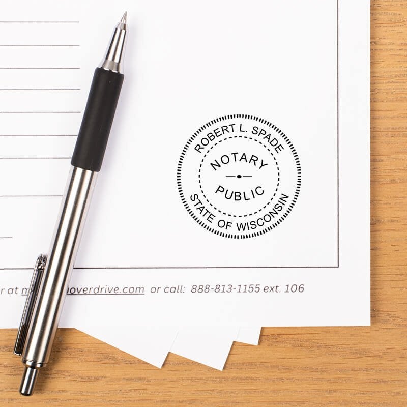 Round Wisconsin Notary Stamp | All State Notary