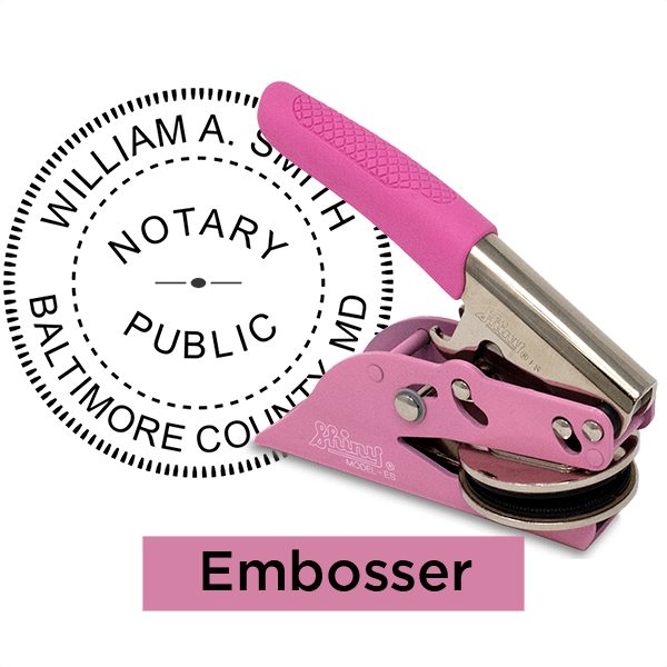 Maryland Notary Pink - Round Design Seal - All State Notary Supplies