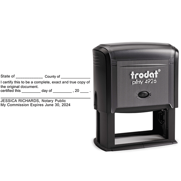 Certified True Copy Stamp for Notary Use - All State Notary Supplies
