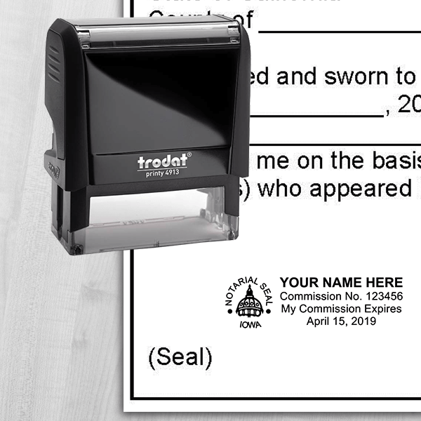 Iowa Notary Rectangular Seal - All State Notary Supplies