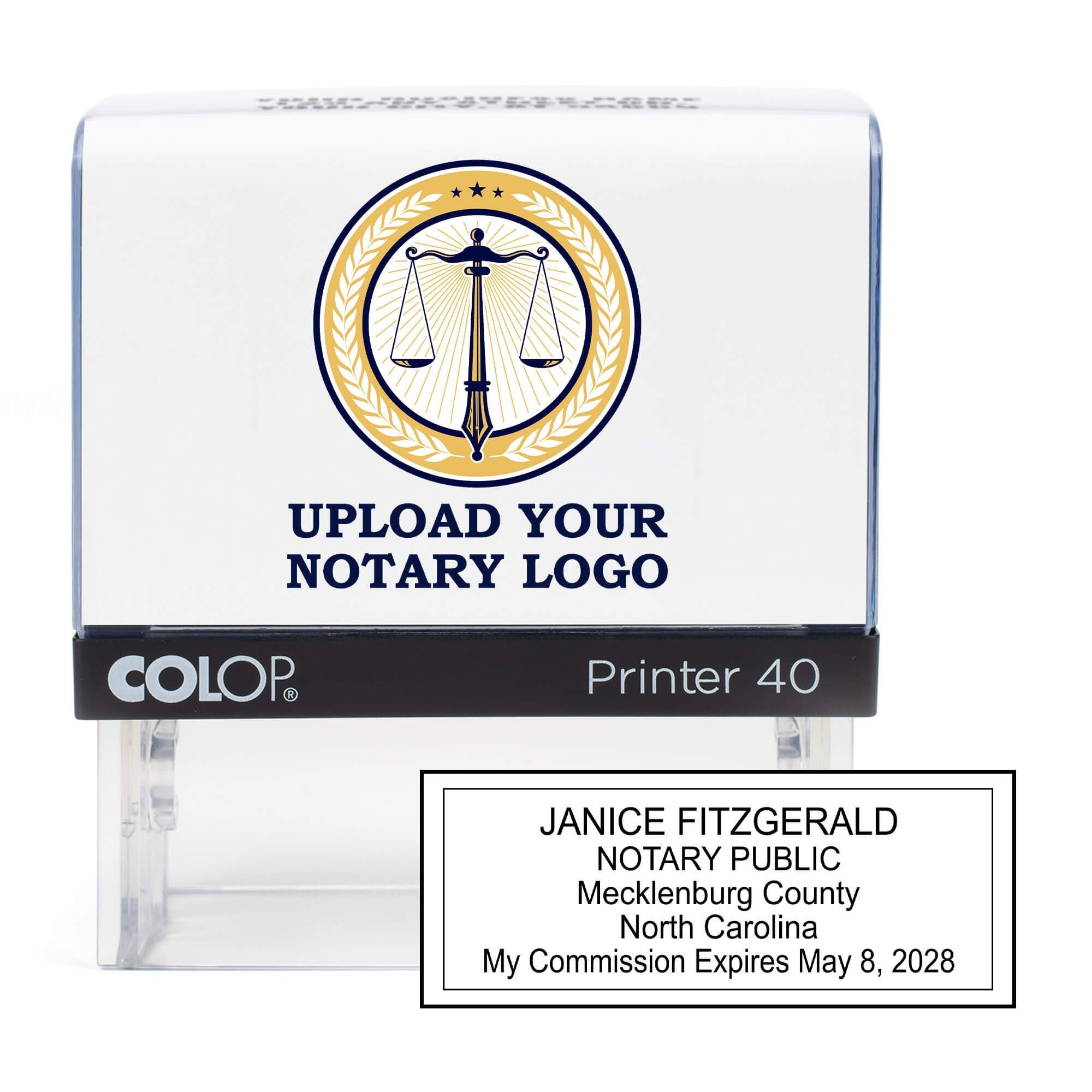 North Carolina Rectangle Notary Stamp with Logo - All State Notary Supplies