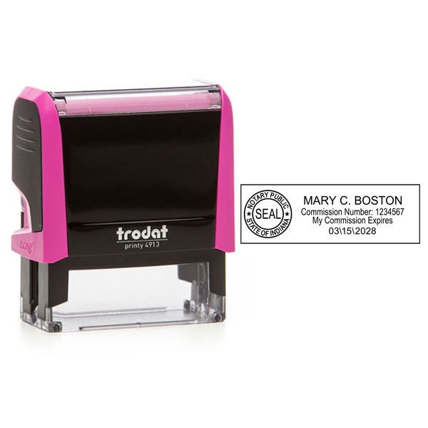Indiana Notary Pink Stamp - Rectangle - All State Notary Supplies