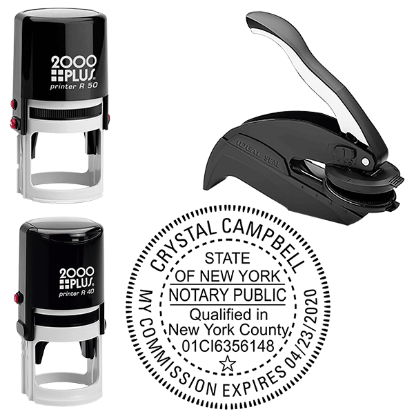 New York Notary Round with County and Expiration Seal - All State ...