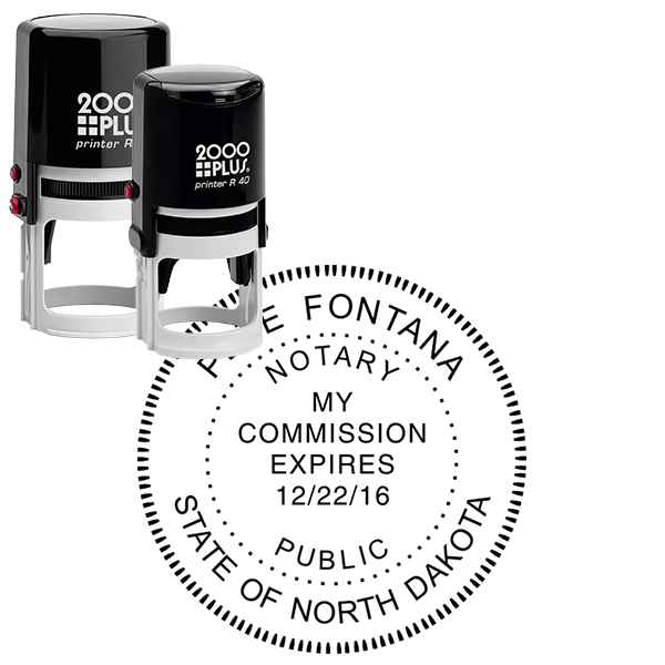 North Dakota Notary Stamp - Round - All State Notary Supplies