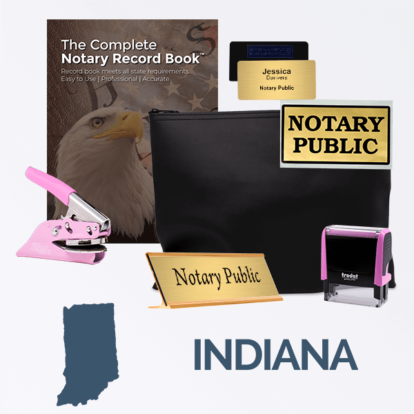 Round Indiana Notary Stamp | All State Notary