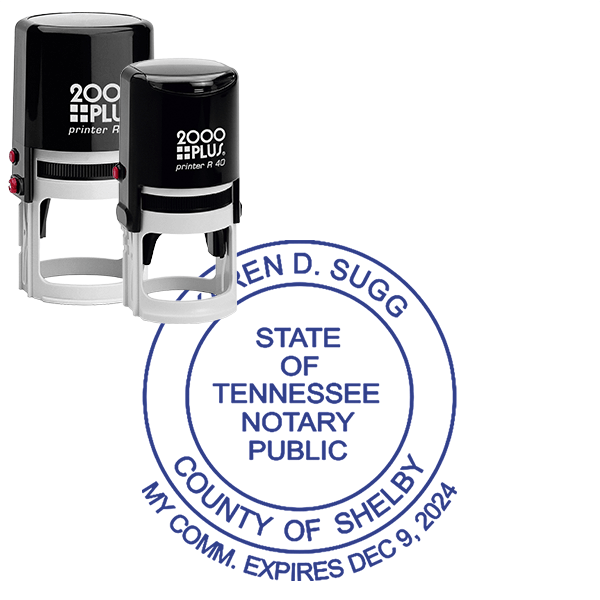 Tennessee Notary Round with Date Below Circle Seal - All State Notary ...