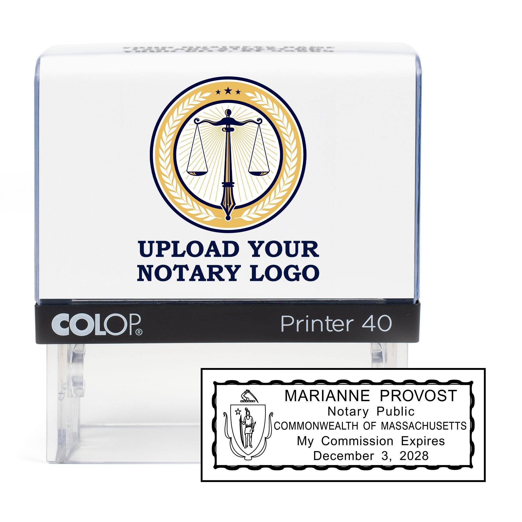 Massachusetts Notary Seal with Branded Stamp Body - All State Notary ...
