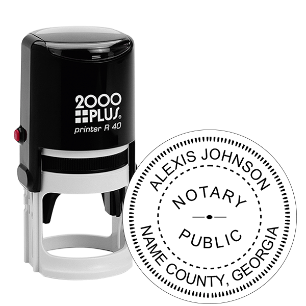 Round Georgia Notary with Expiration Stamp | All State Notary