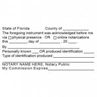 Florida Acknowledgment Notary Stamp - All State Notary Supplies
